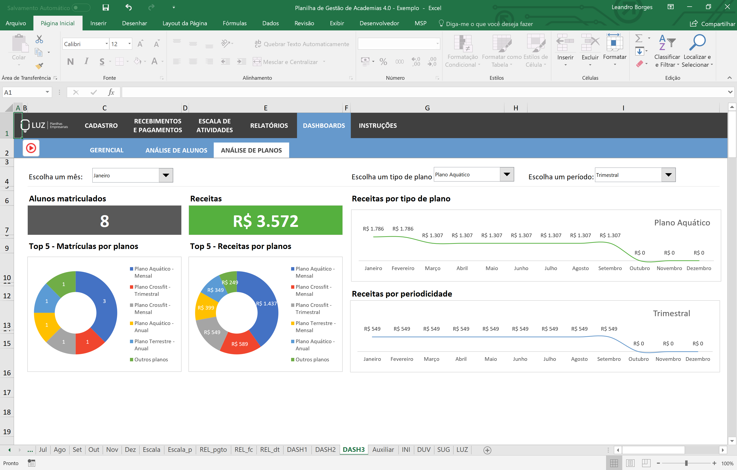 Planilha de Gestão para Academias - Planilhas Prontas