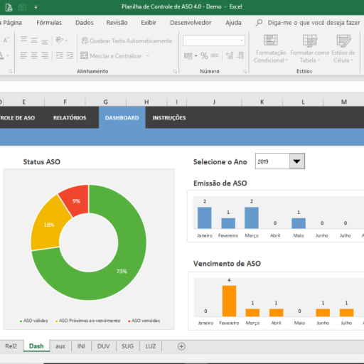Planilha de Controle de ASO (Atestado de Saúde Ocupacional) em Excel ...