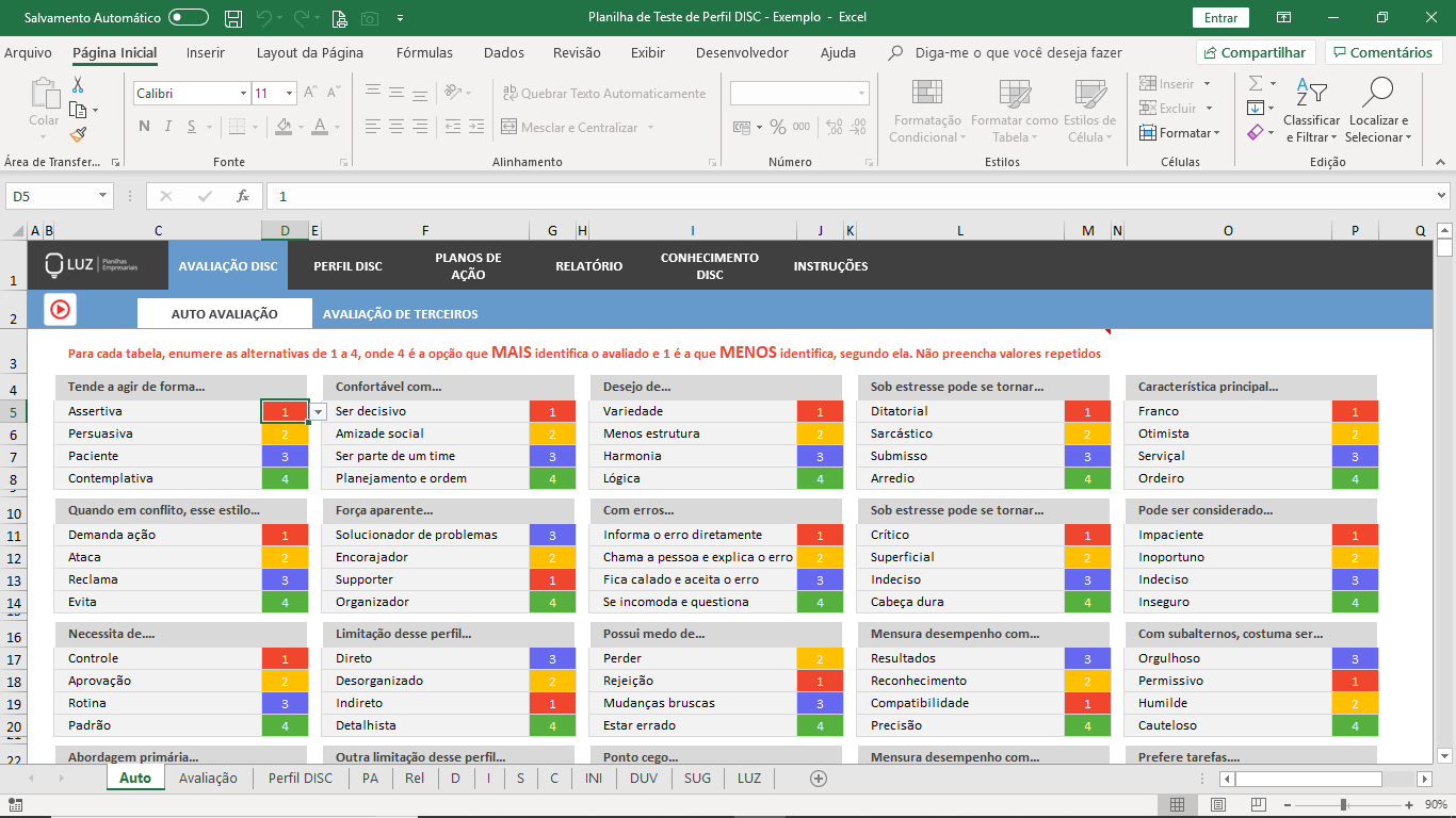 Planilha De Teste De Perfil Disc Em Excel Planilhas Em Excel | My XXX ... Planilha De Teste De Perfil Disc Em Excel Planilhas Em Excel | My XXX ...