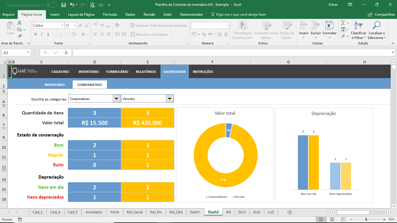 Planilha de Controle de Inventário em Excel - Planilhas Prontas