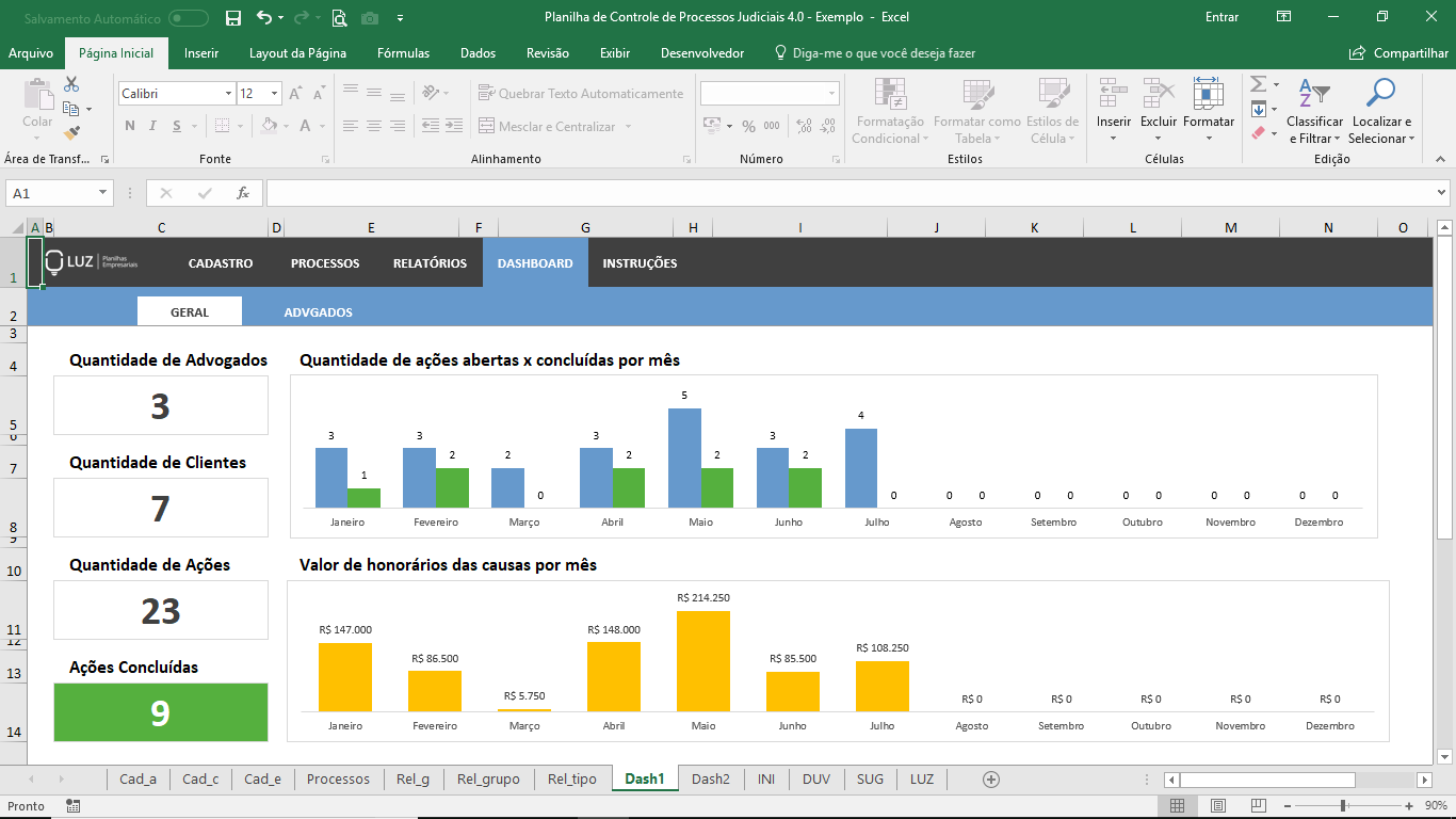 Planilha de Controle de Processos Judiciais em Excel - Planilhas Prontas