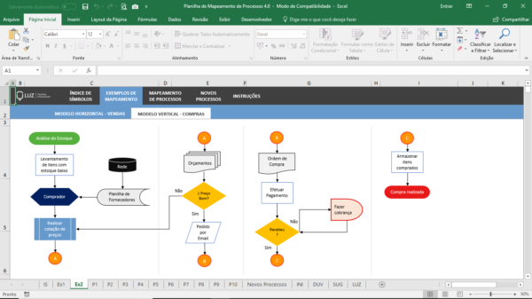 Planilha de Mapeamento de Processos em Excel - Planilhas Prontas