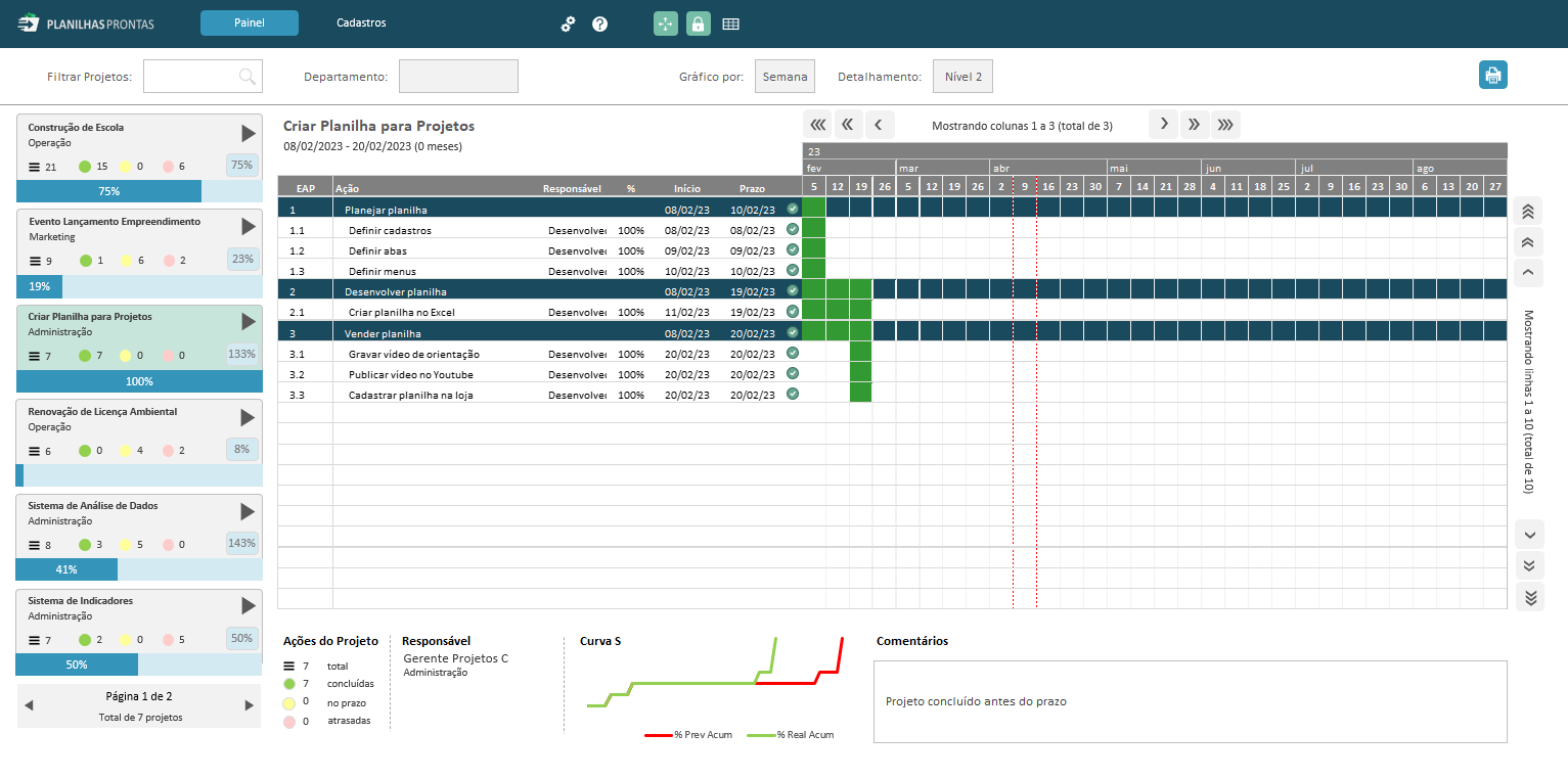 Planilha para Projetos e Planos de Ação em Excel - Planilhas Prontas