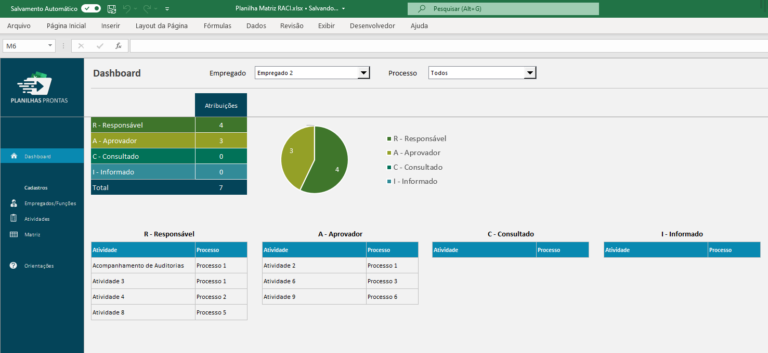 Planilha Matriz RACI de Responsabilidades em Excel - Planilhas Prontas
