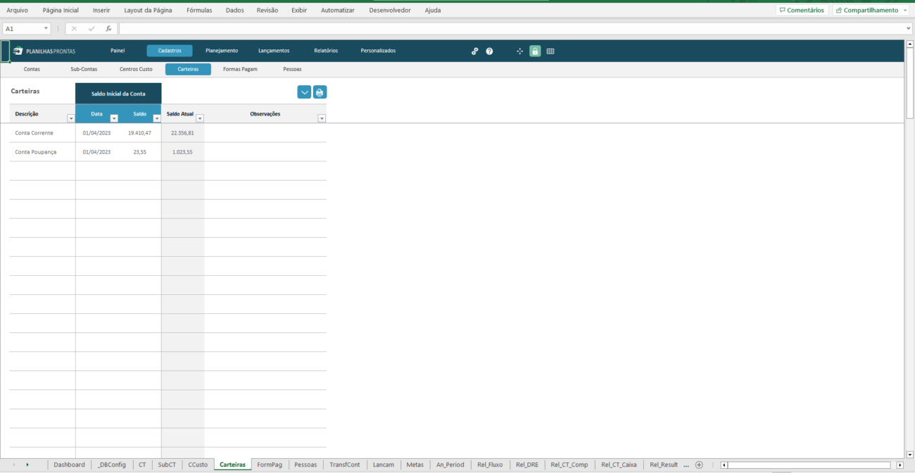 Planilha de Controle Financeiro Completo em Excel - Planilhas Prontas
