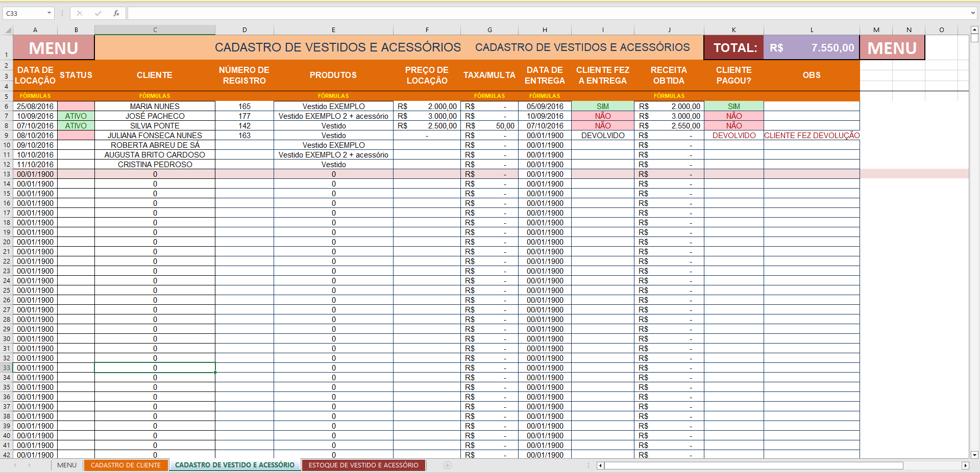 Planilha Livro Caixa em Excel - Controle de Entradas e Saídas - brentwooddental.com