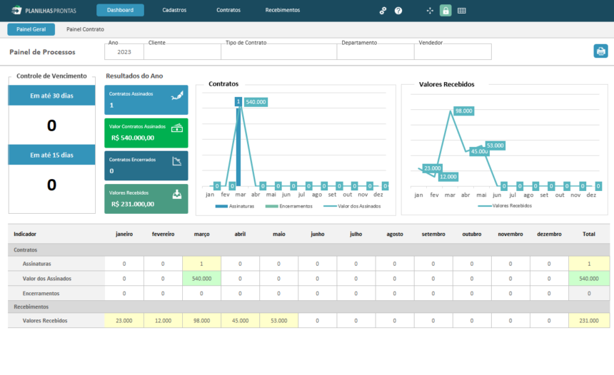 Planilha de Gestão e Controle de Contratos em Excel - Planilhas Prontas