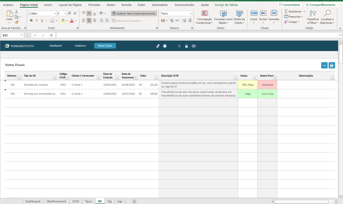 Planilha de Controle de Nota Fiscal em Excel - Planilhas Prontas